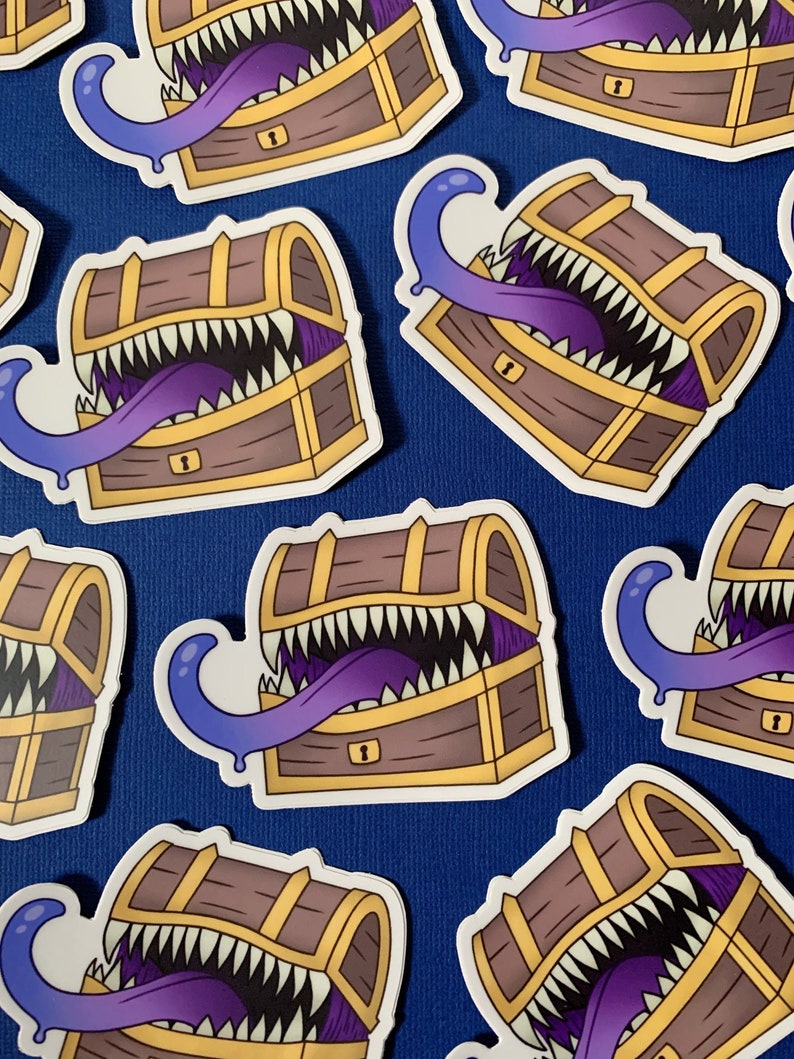 Cute Mimic Chest Sticker Dandd 3x3 Vinyl Sticker Dnd Etsy