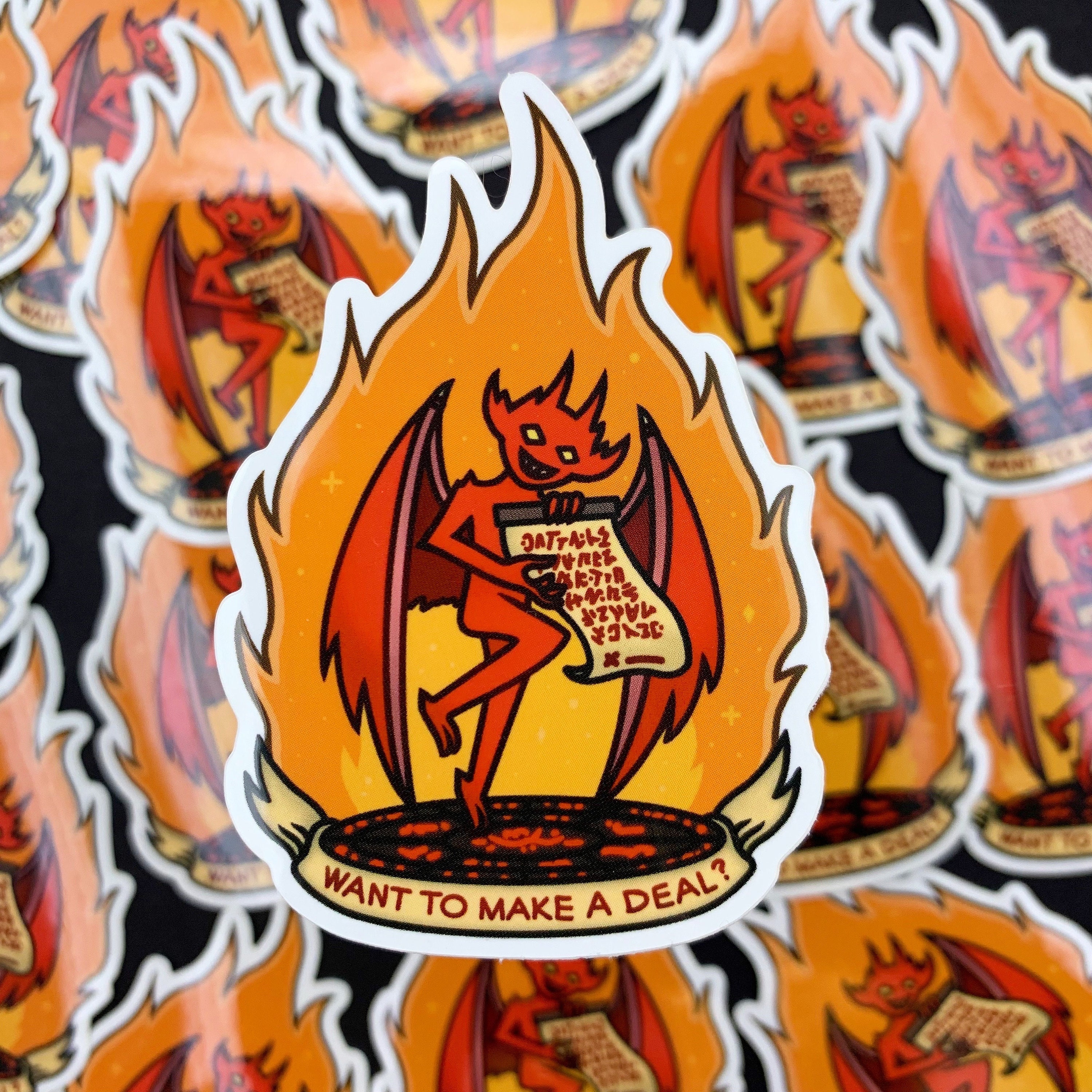 Demonic Pact Sticker D&D 2x3 Glossy Warlock Demon Sticker Dnd Imp ...
