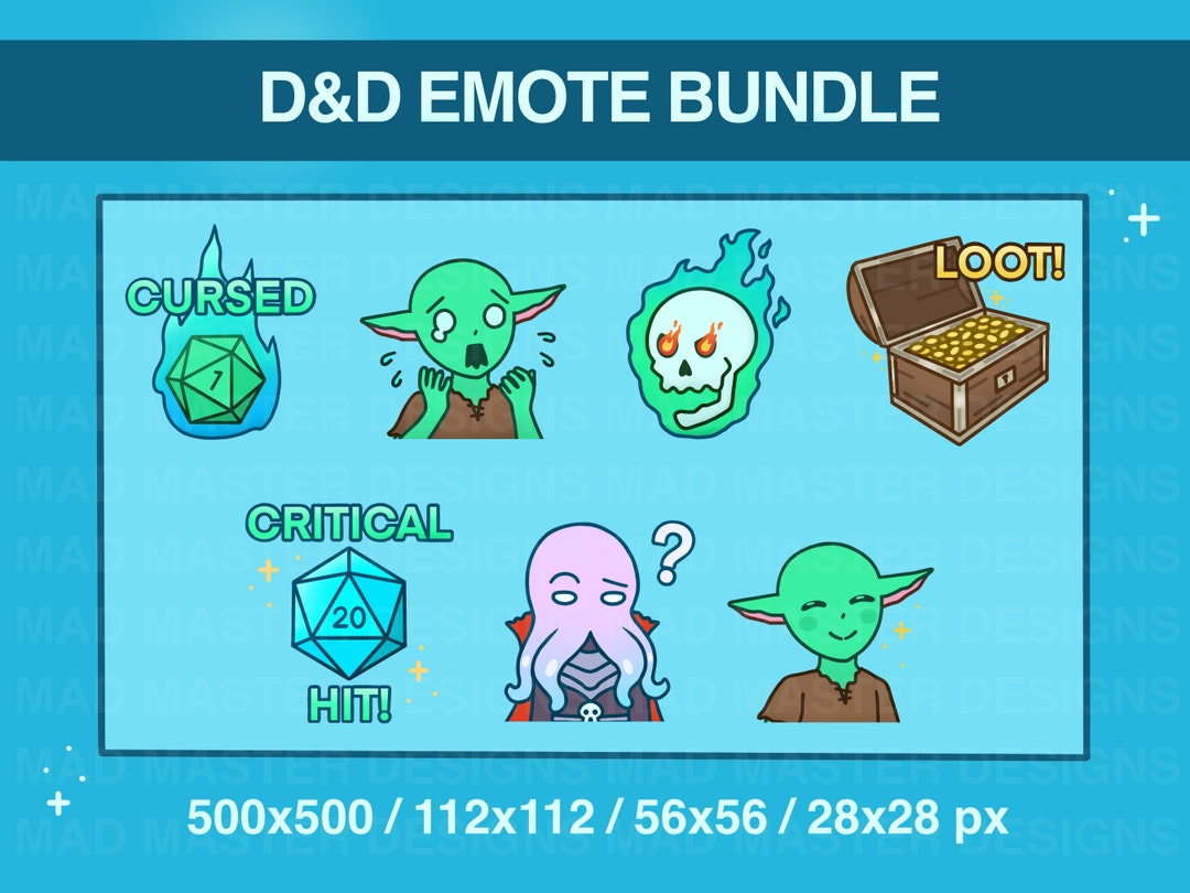 Dungeons and Dragons General Emote Bundle Cute D&D Set for Twitch and ...