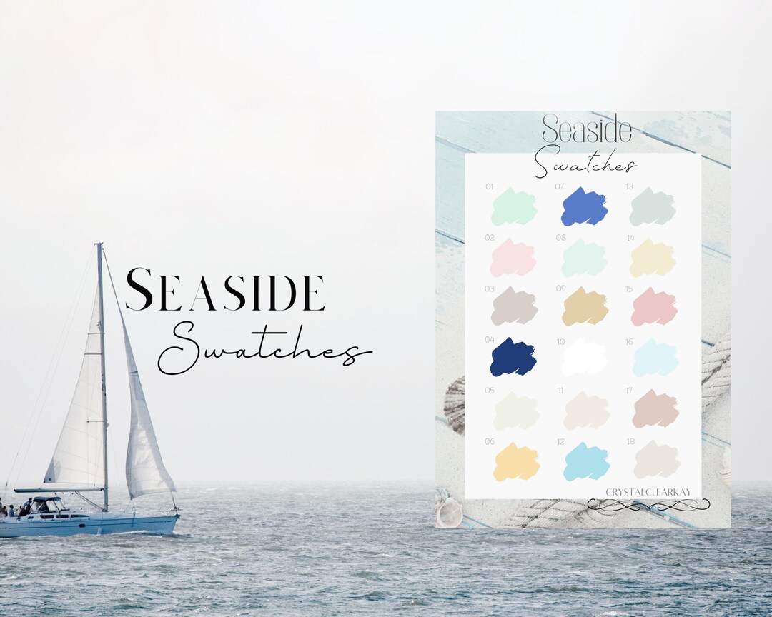 Seaside Paint Swatches | Nautical | Waves | Waters | Ocean Print ...