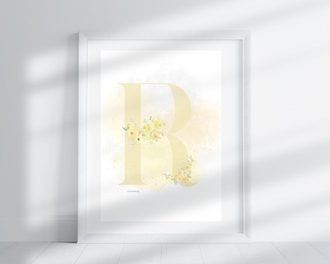 Letter R - Straw Floral | Letter Print | Alphabet Print | Initial ...