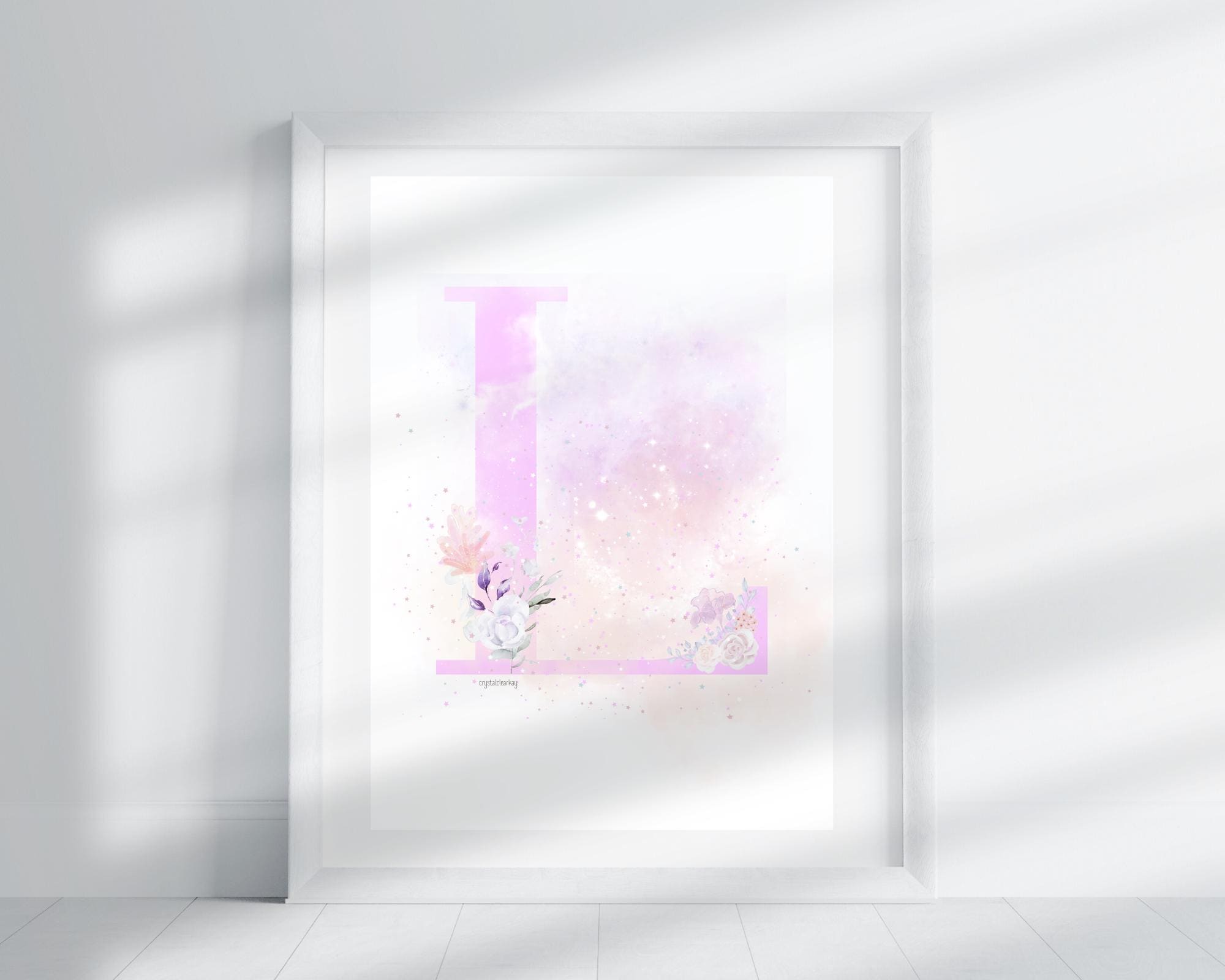 Letter L - Fuchsia Floral | Letter Print | Alphabet Print | Initial ...