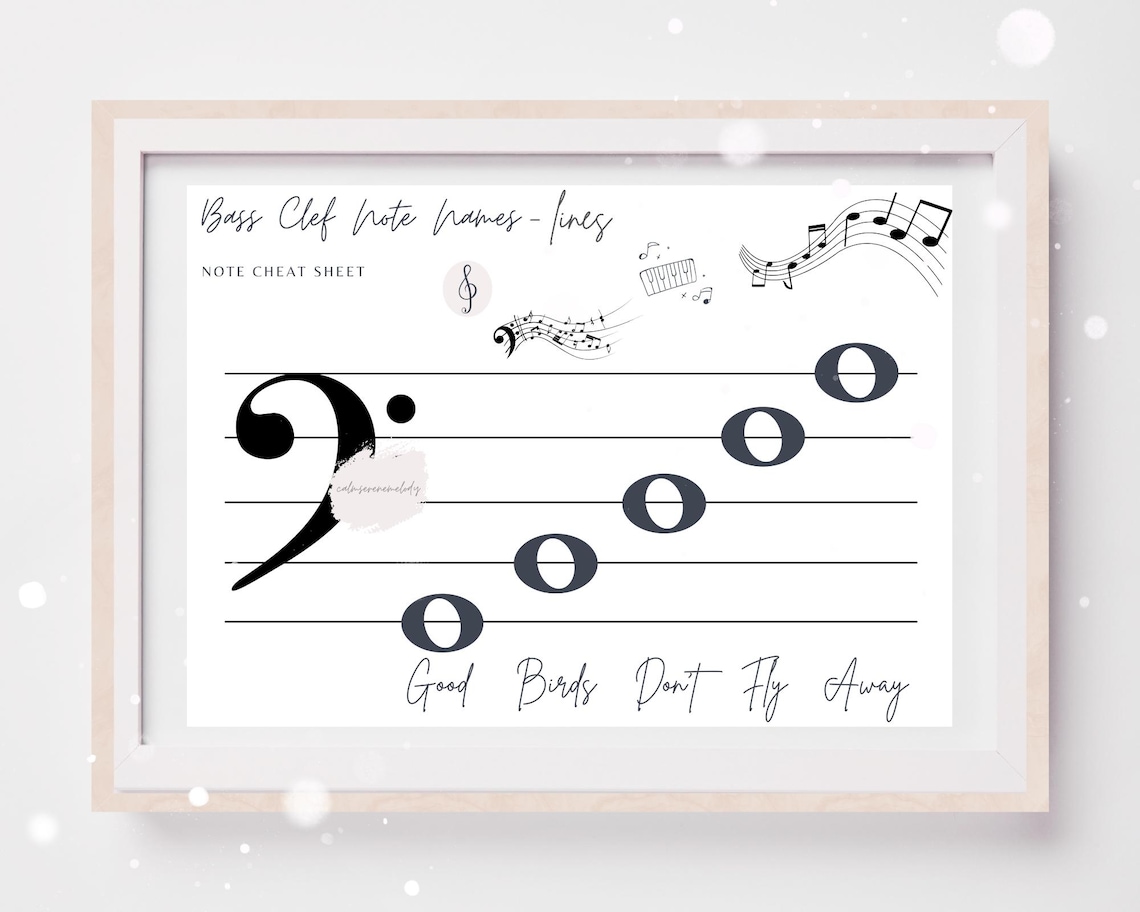 Bass Clef Line Note Names Print | Music Student | Music Teacher | Music ...