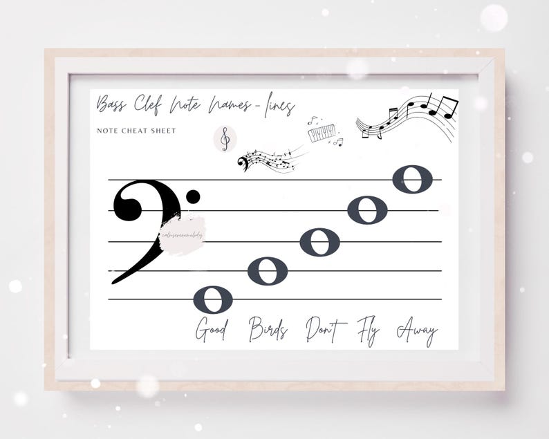 Bass Clef Line Note Names Print | Music Student | Music Teacher | Music ...