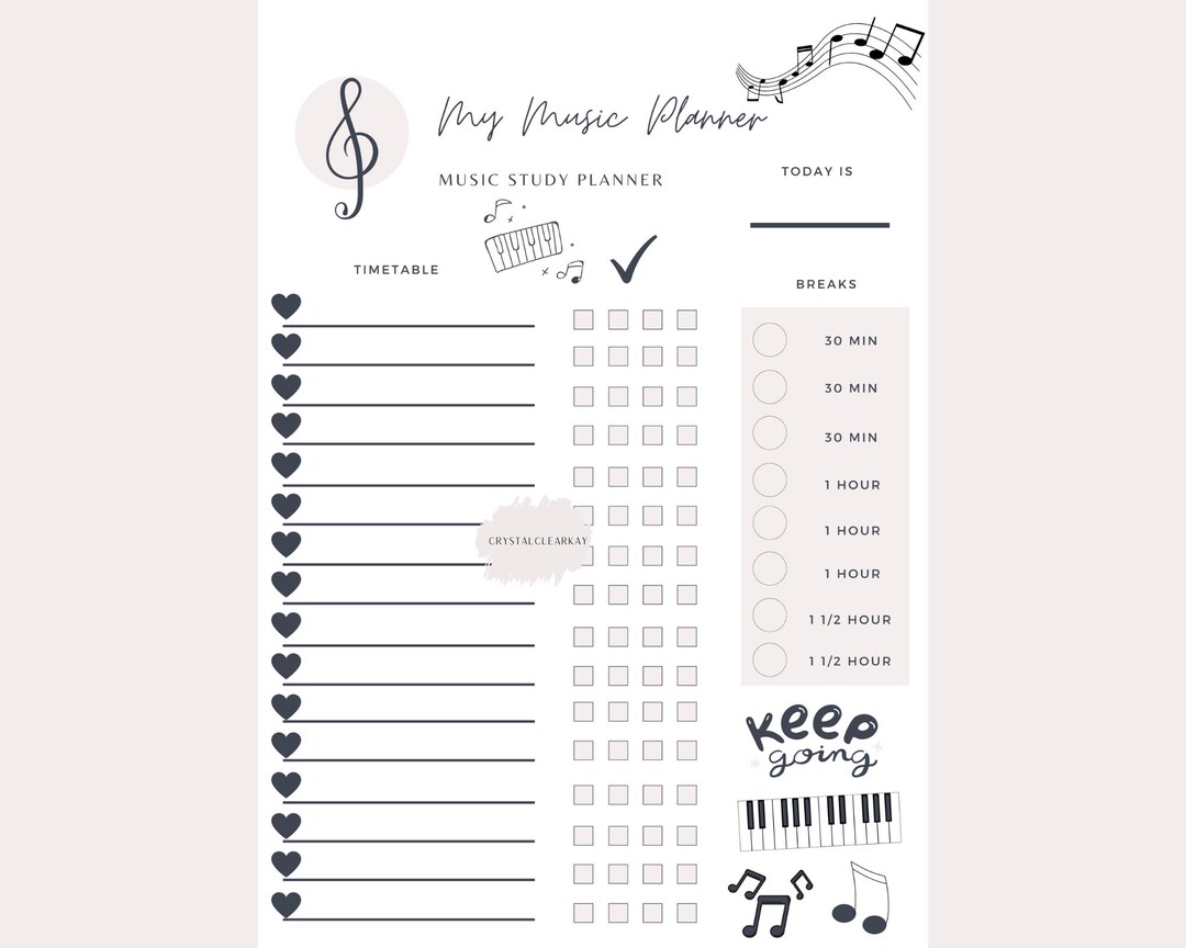 My Music Planner Music Student Music Teacher Music Piano Music Practice ...