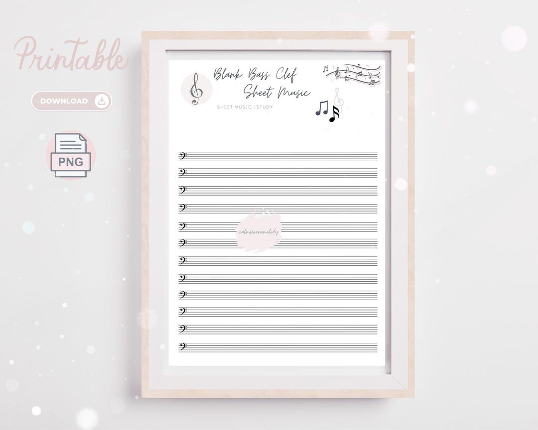 Blank Bass Clef Sheet Music Vertical | Music Student | Music Teacher ...