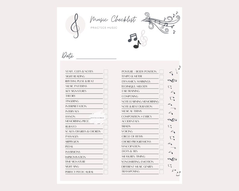 Ultimate Music Learning Checklist | Learn Music Theory | Music Student ...