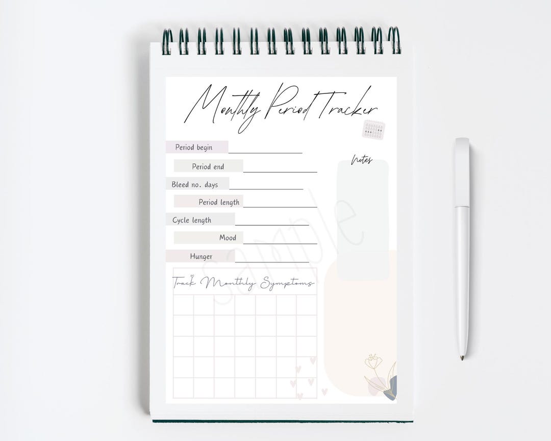 Digital Printable | Monthly Period Tracker | Track Your Period for A ...