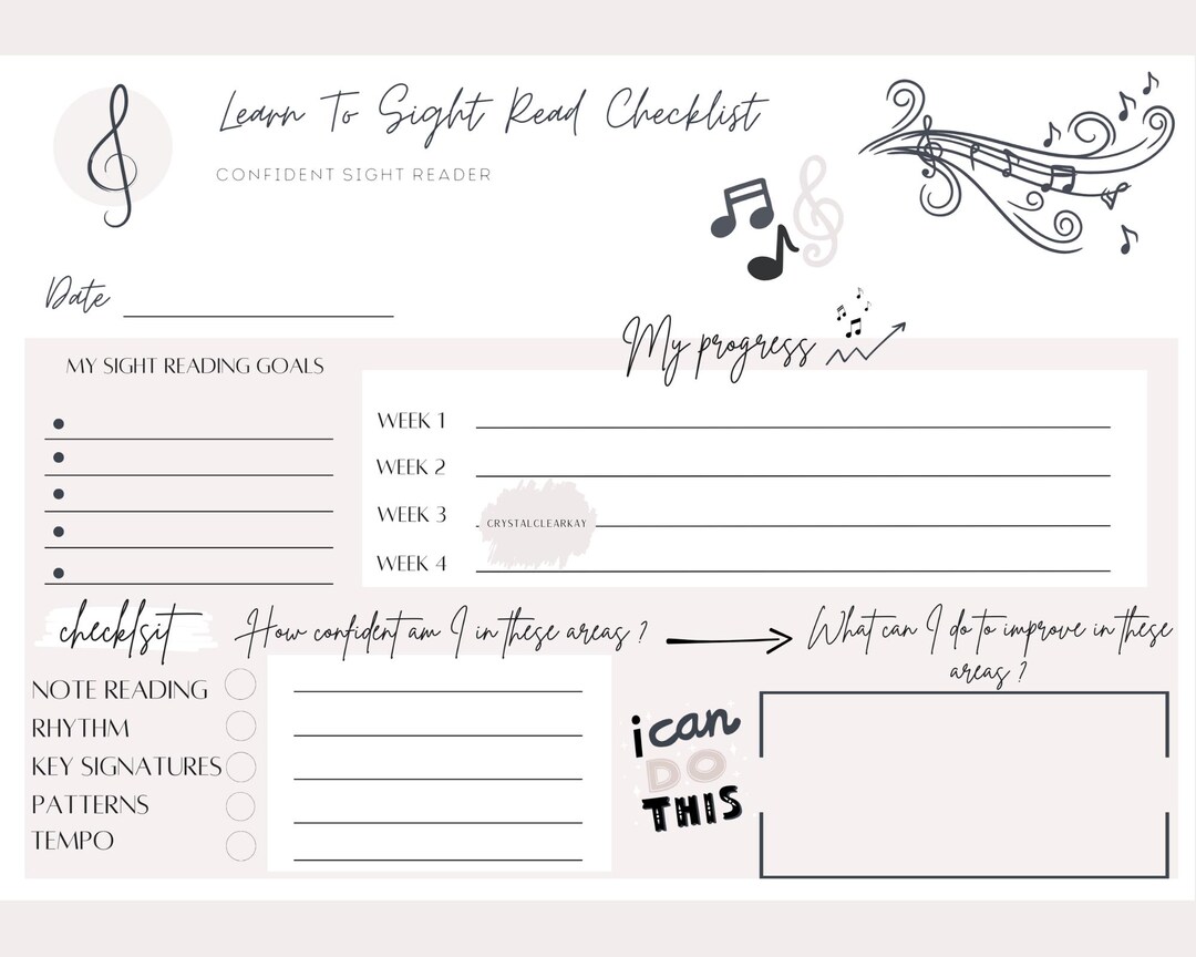 Learn to Sight Read Checklist Music Musician Music Student Sight ...
