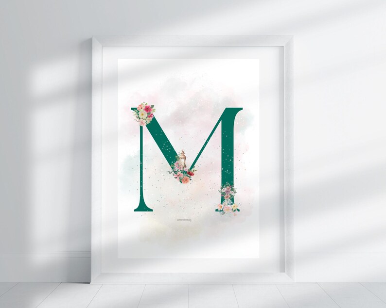 Letter M - Botanic Forest Floral | Letter Print | Alphabet Print ...