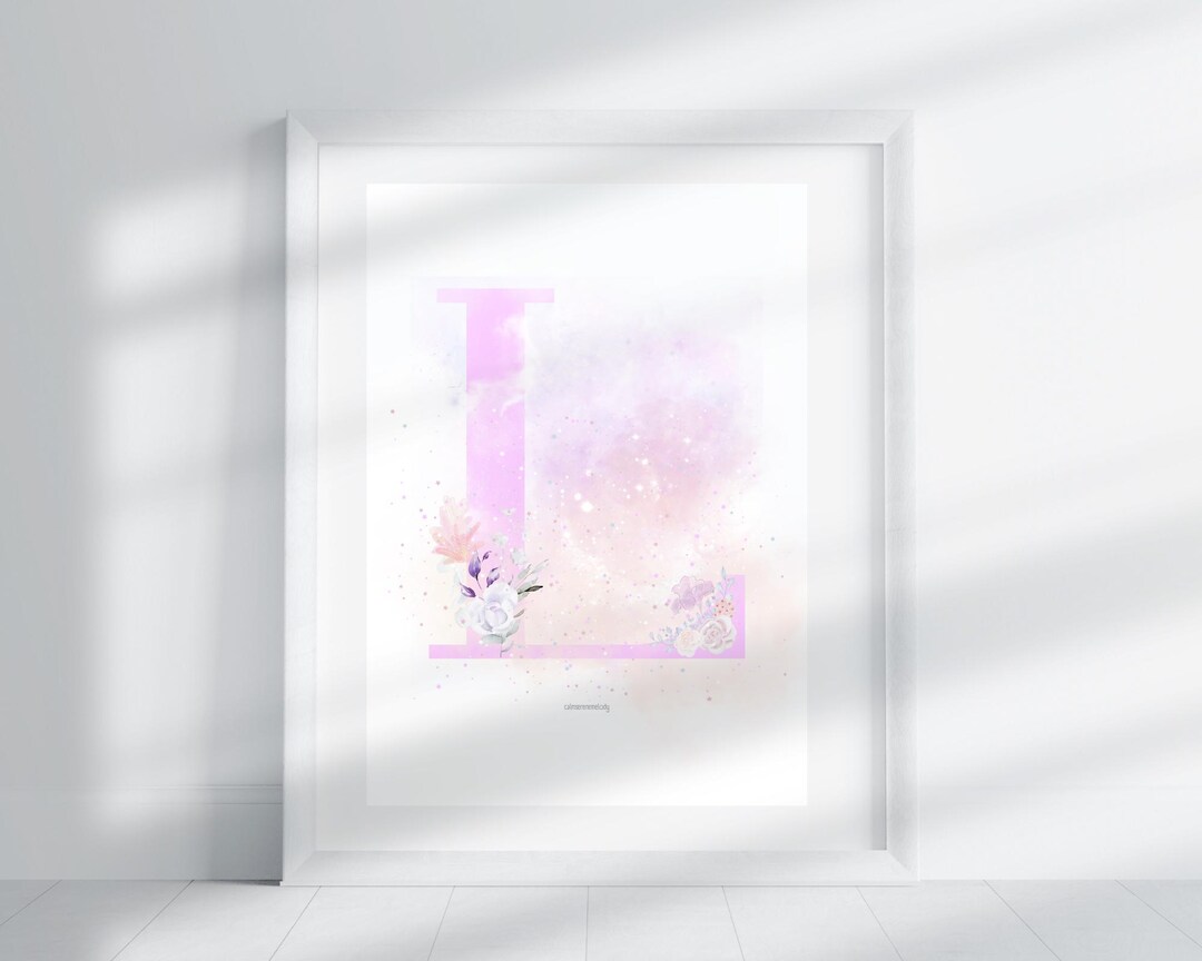 Letter L - Fuchsia Floral | Letter Print | Alphabet Print | Initial ...