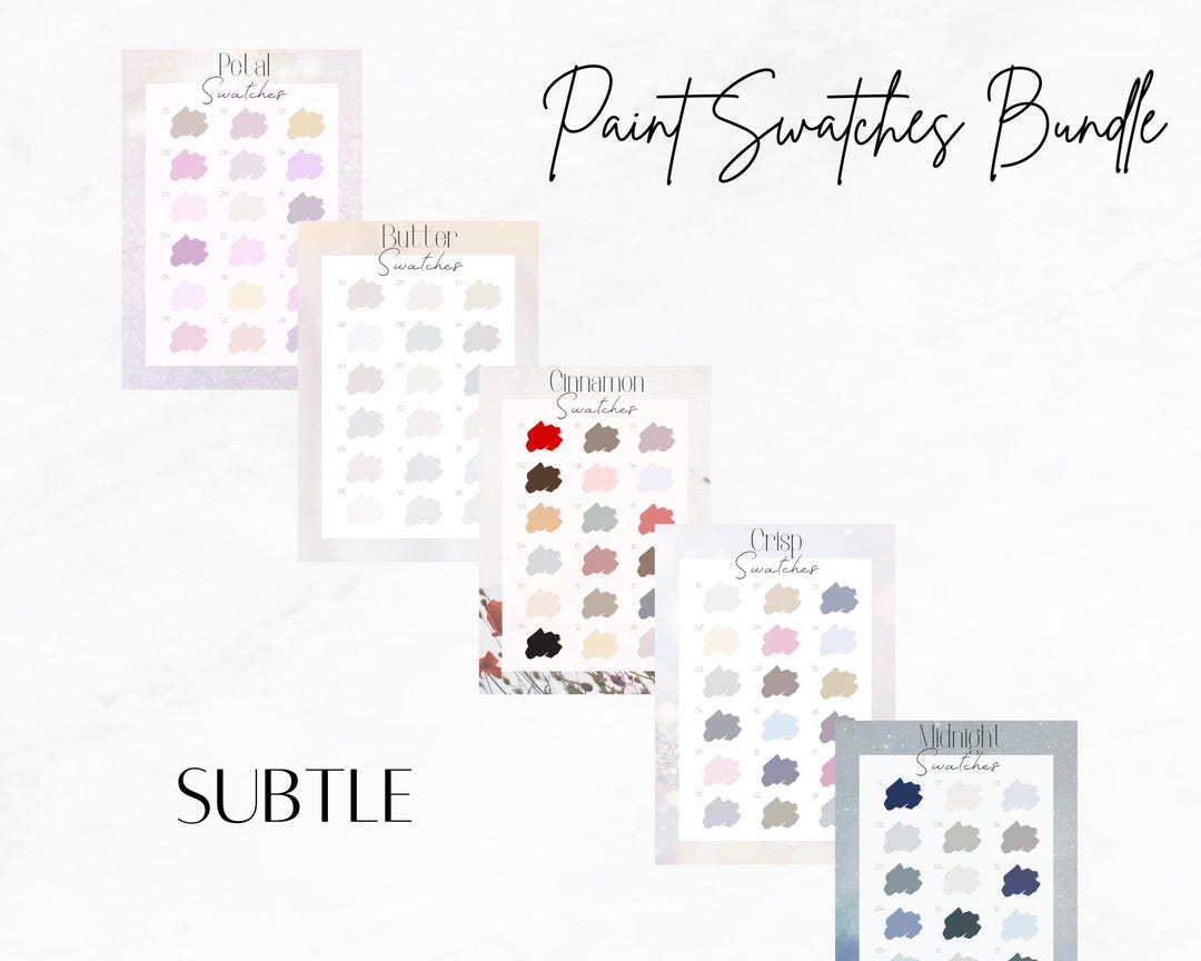 Paint Swatches Bundle Subtle Paint Prints Simple Calm Neutral Paint ...