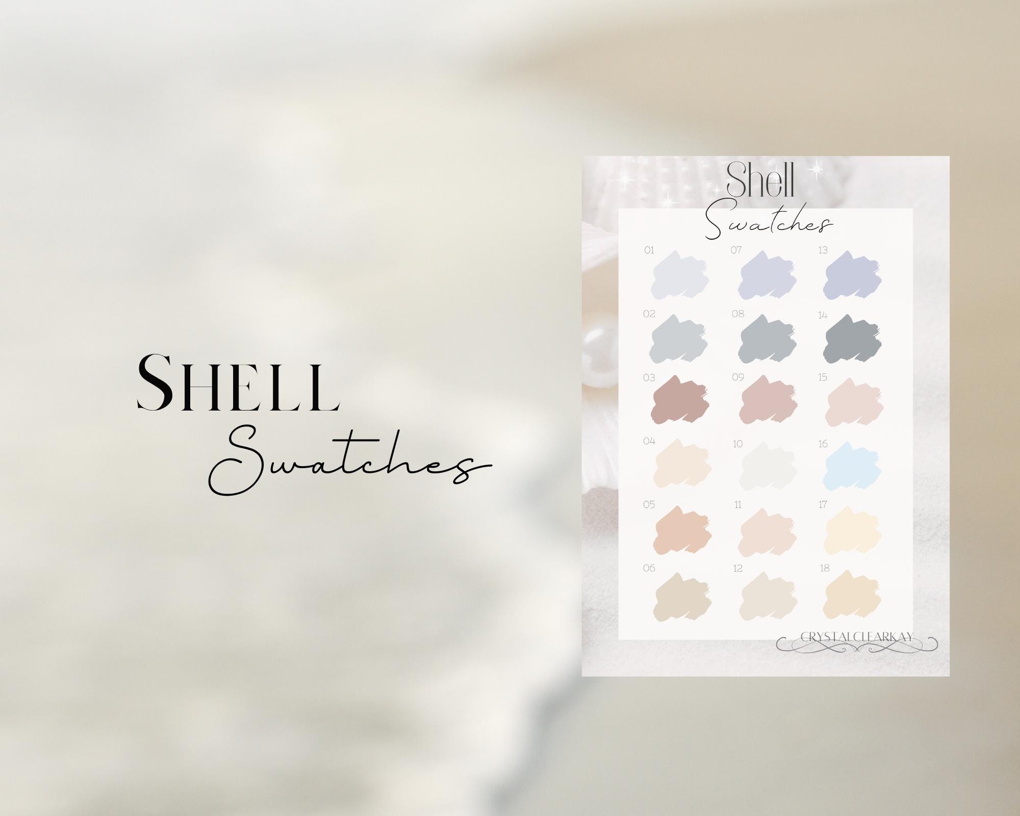 Shell Paint Swatches | Beach | Ocean | Waves | Beach Shells | Beach ...