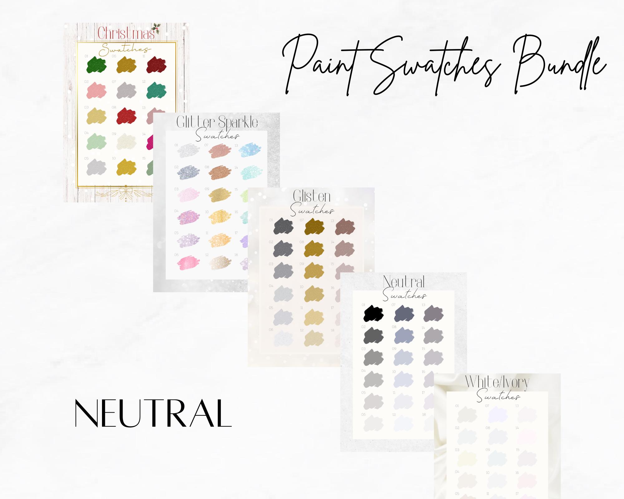 Paint Swatches Bundle Neutral White Festive Indoor Painting House ...