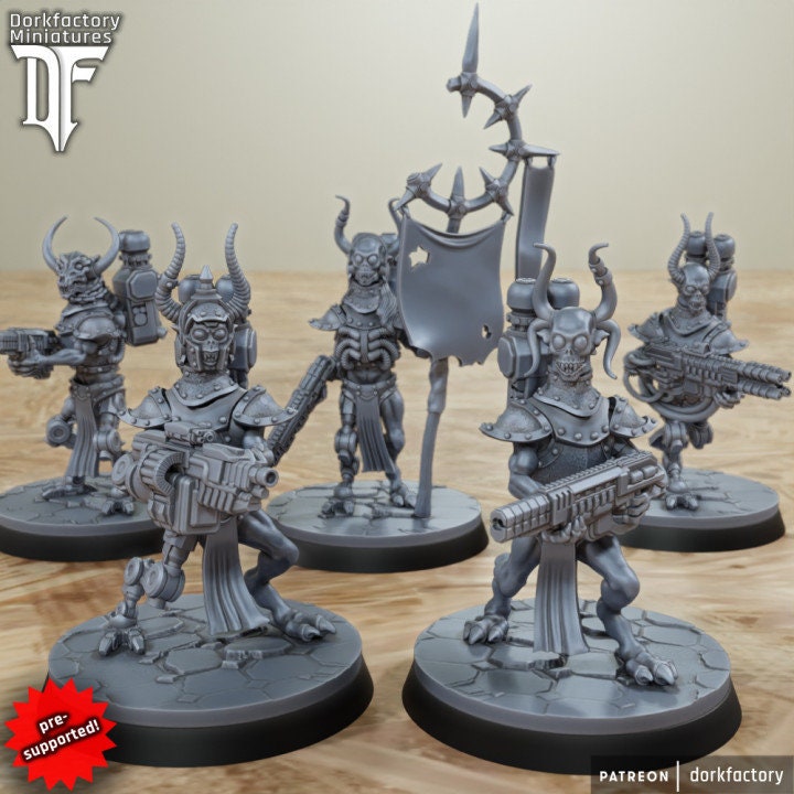 Techno Demon Infantry 3d-printable STL Files Dorkfactory Miniatures - Etsy
