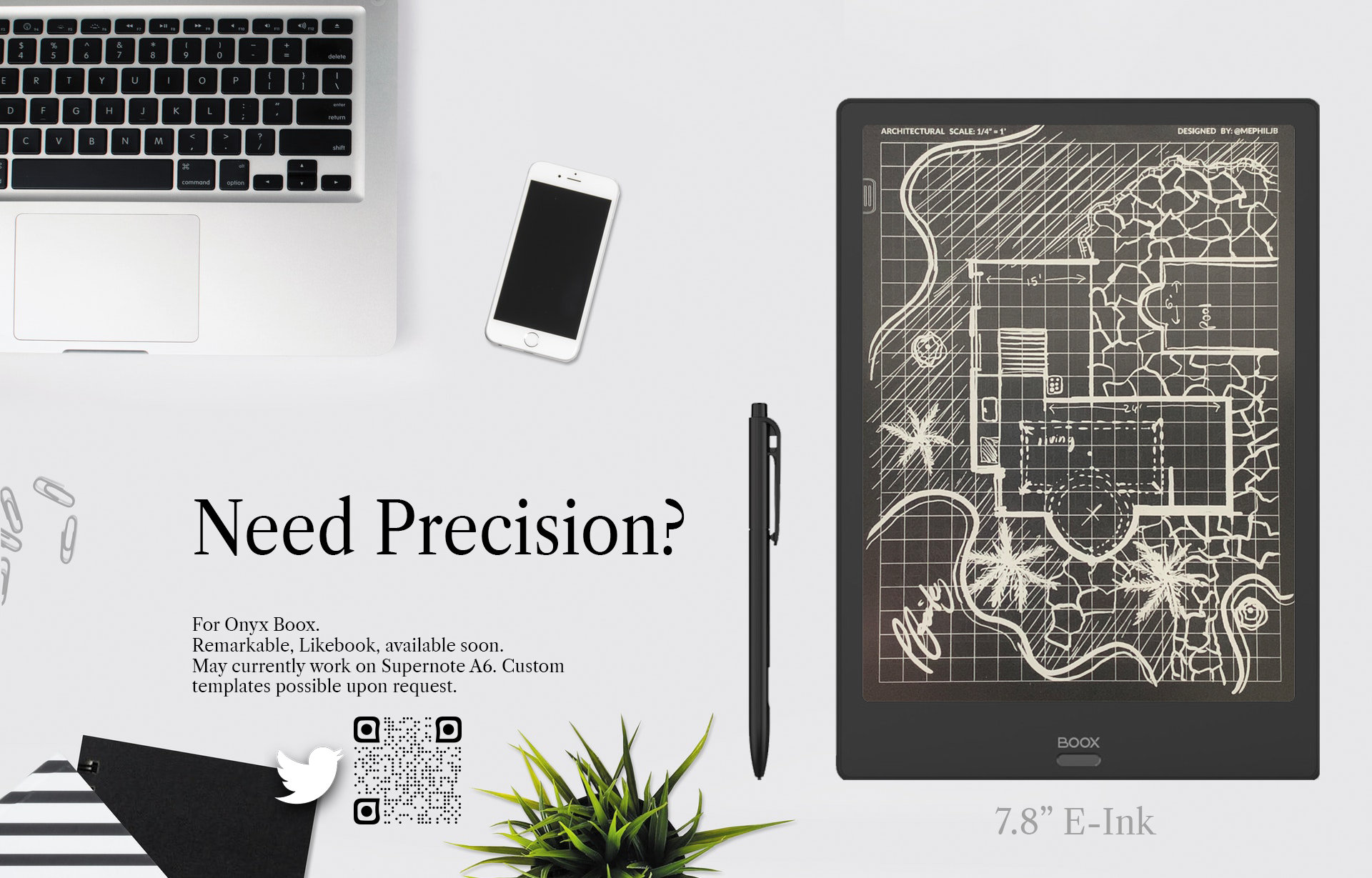 Onyx Boox Architectural + Grid Templates *bundle* 1/4" = 1' Scale 300 ...