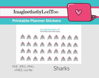 Shark Week Planner Stickers - Etsy