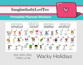 Wacky Holidays Stickers - Etsy