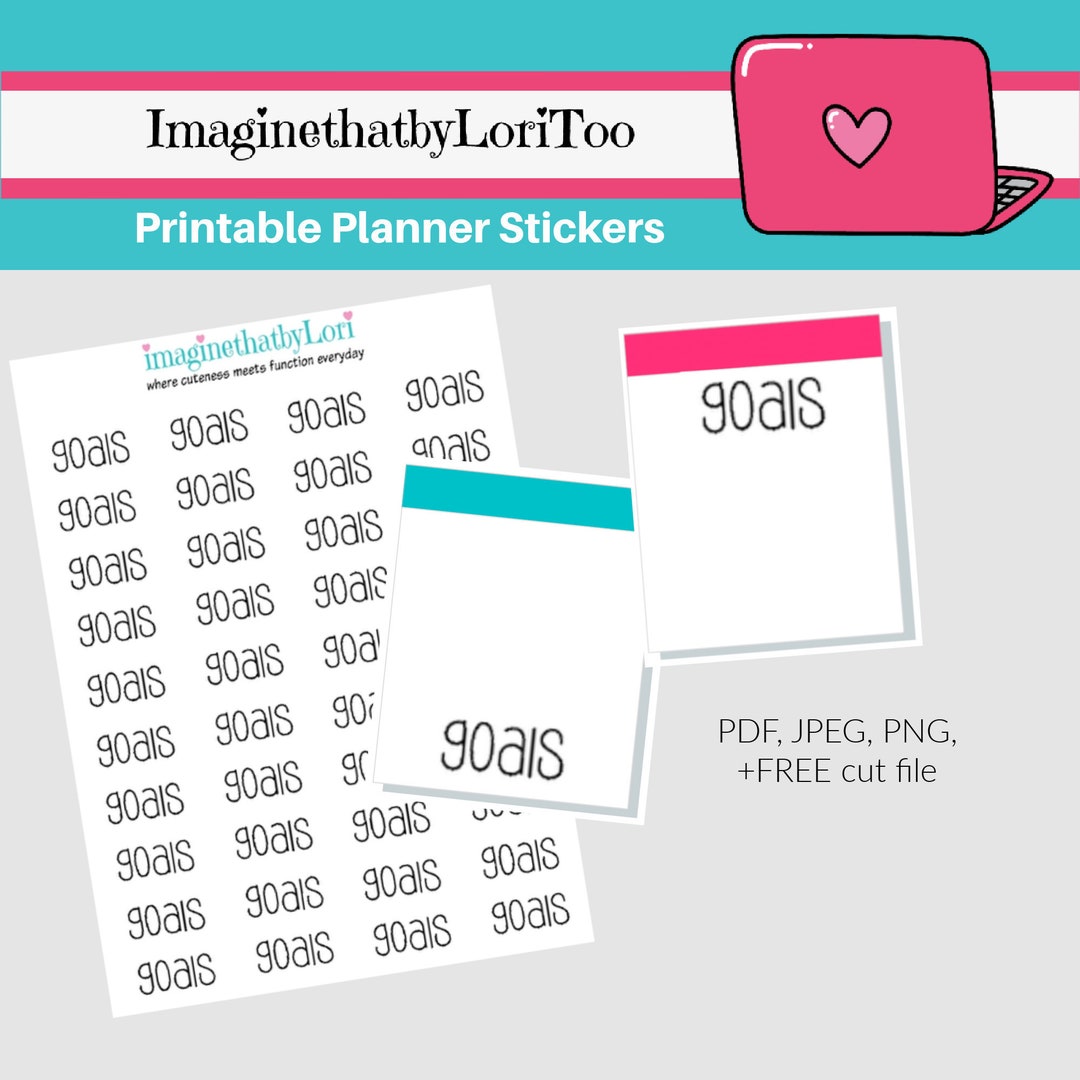 Printable Script Goals Planner Stickers Digital Download - Etsy