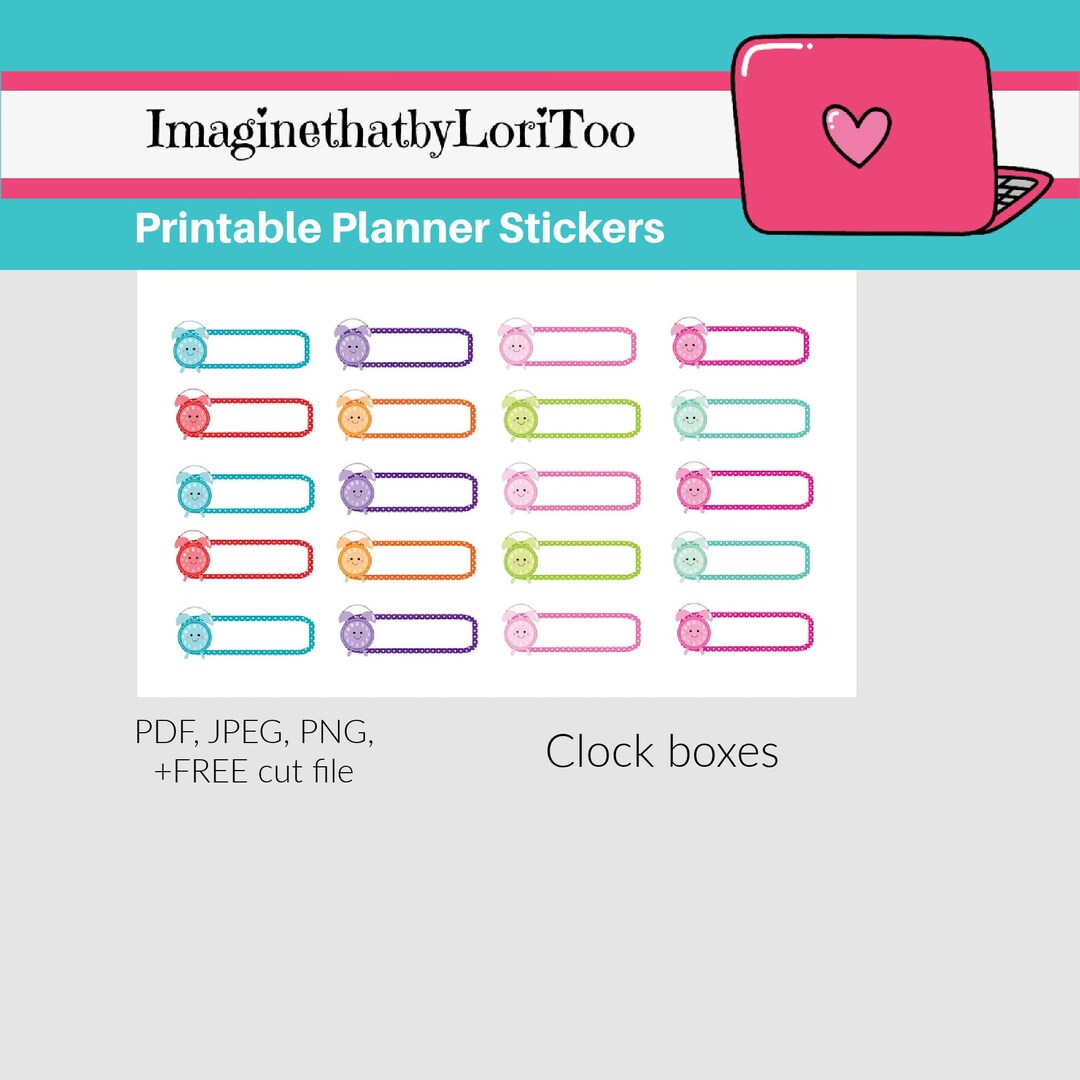 Printable Clock Box Schedule Meeting Appointment Planner Stickers ...