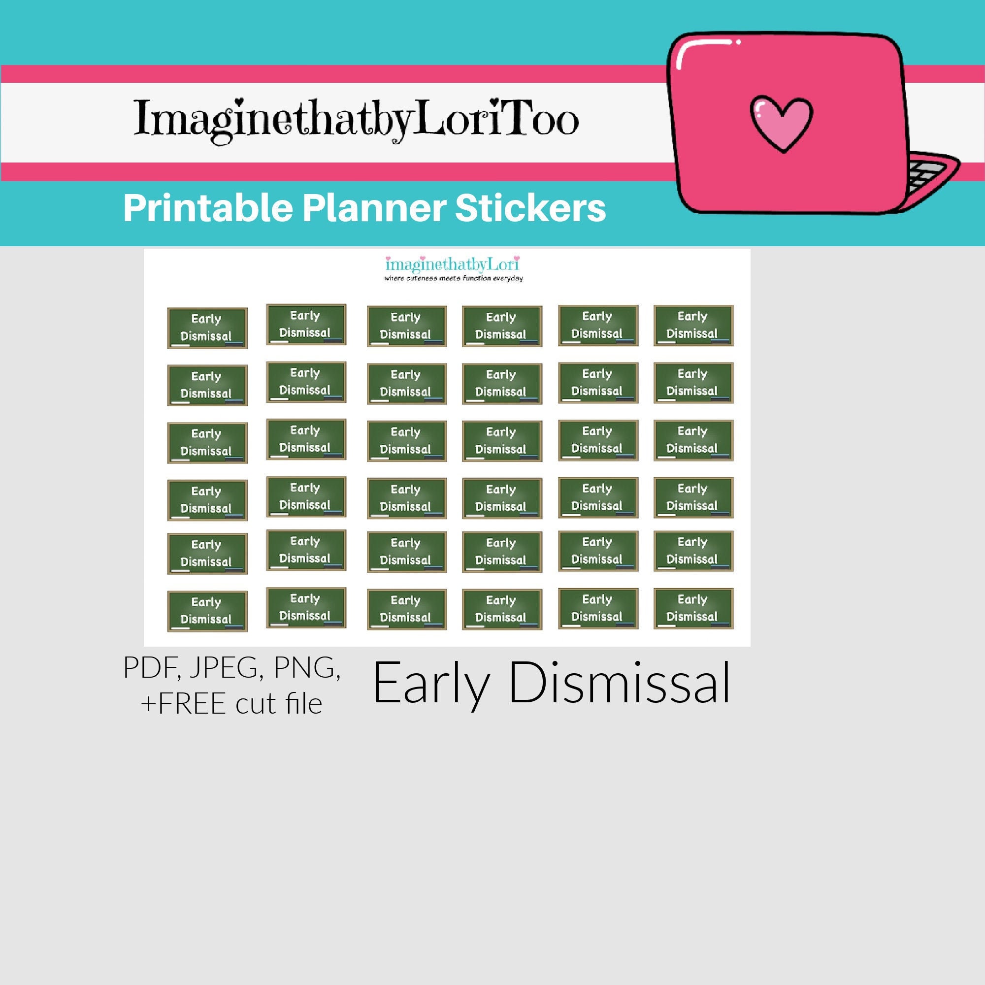 Printable Early Dismissal School Planner Stickers Digital Download - Etsy