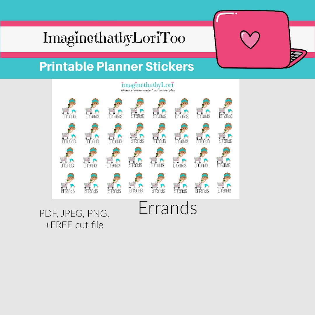 Printable Errands Shopping Chores Planner Stickers Digital Download - Etsy