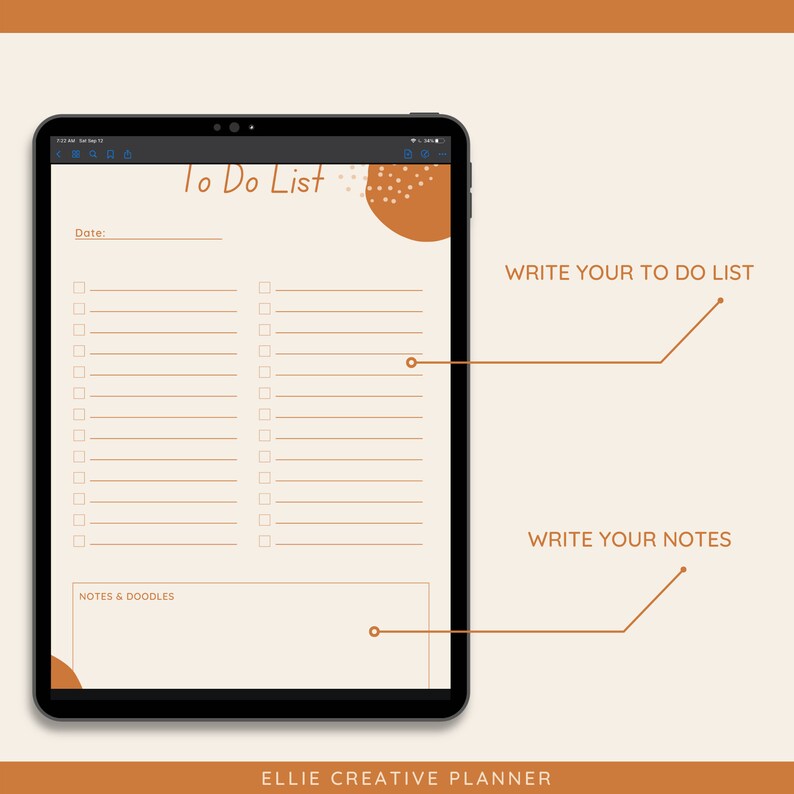 Digital to Do List Template | to Do List Digital Planner | iPad to Do ...