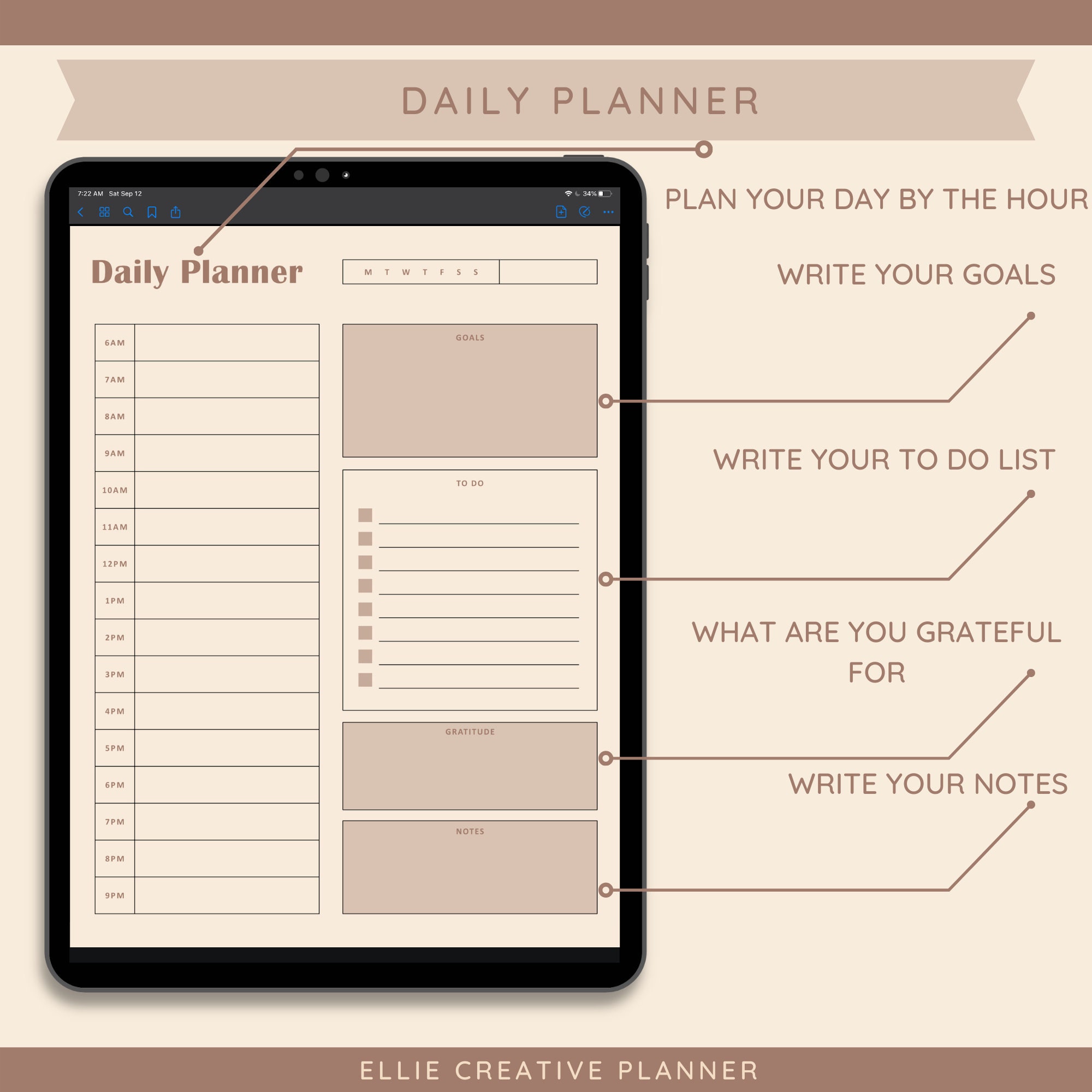 Daily Weekly & Monthly Goodnotes Template Daily Planner - Etsy