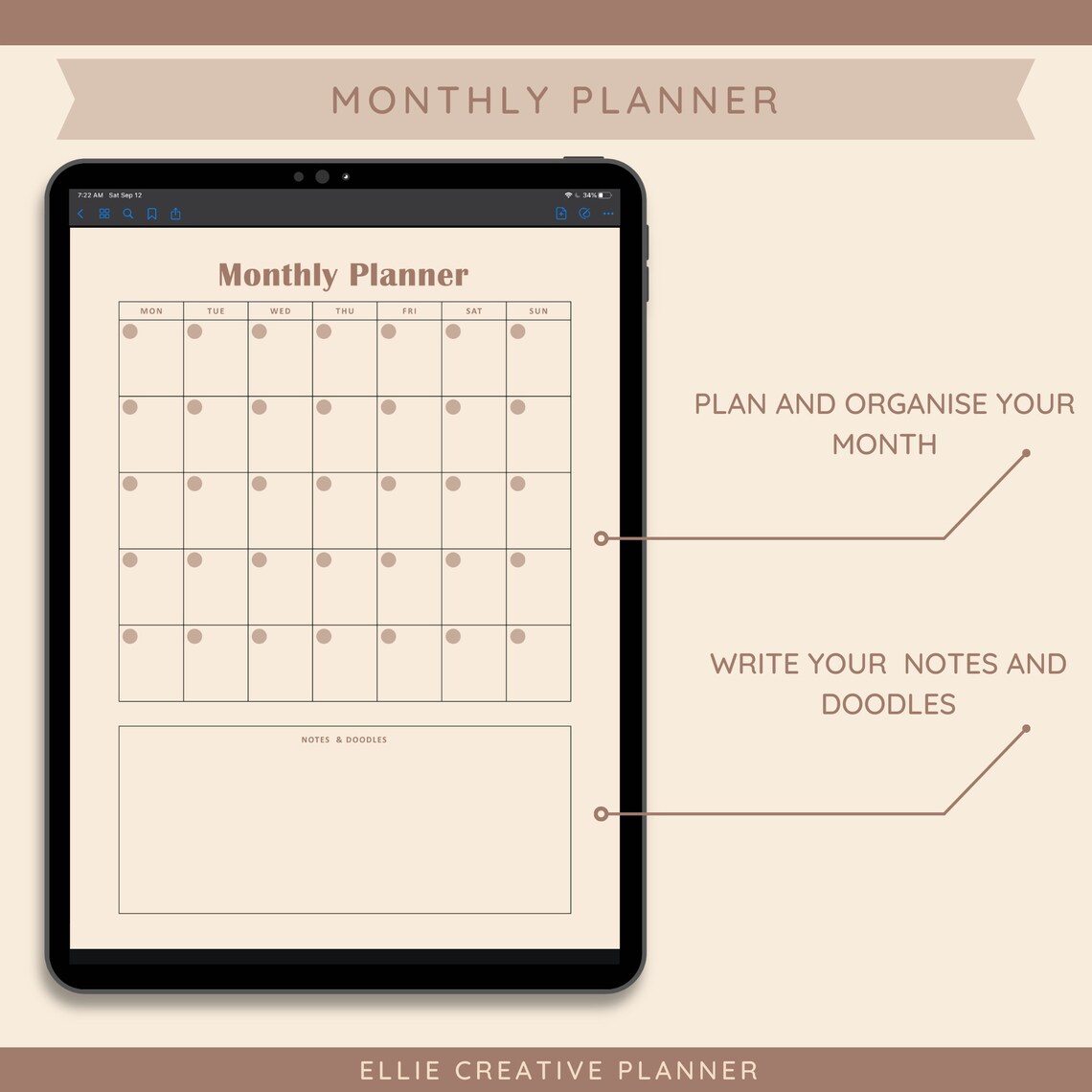 Daily Weekly & Monthly Goodnotes Template Daily Planner - Etsy