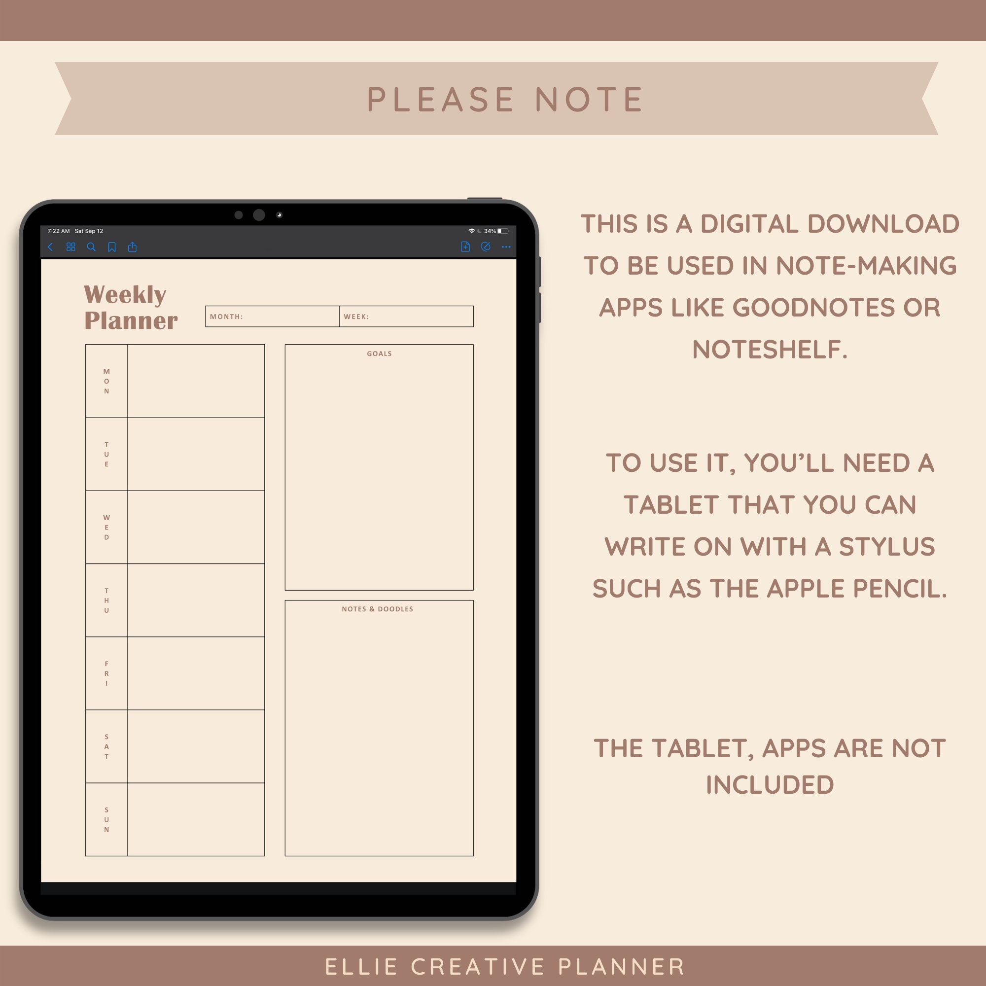 Daily Weekly & Monthly Goodnotes Template Daily Planner - Etsy