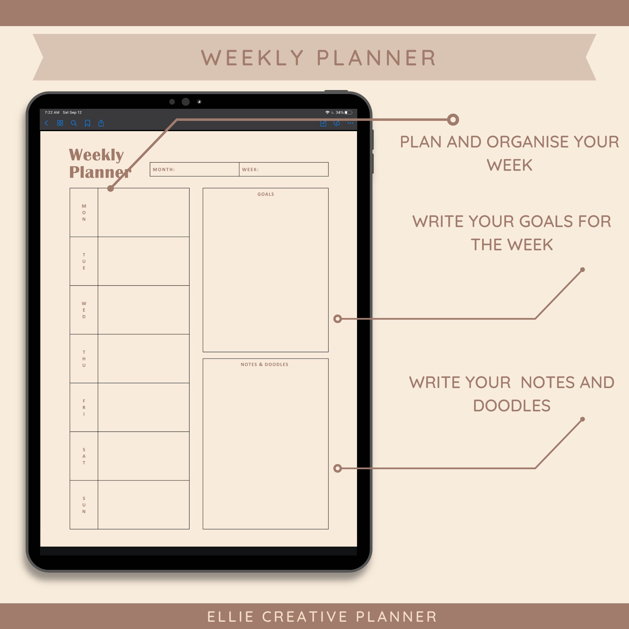 Daily Weekly & Monthly Goodnotes Template Daily Planner - Etsy