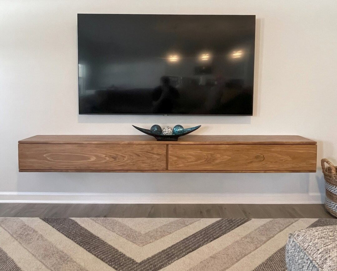 Floating TV Shelf - Side-by-side 2 Door - Etsy