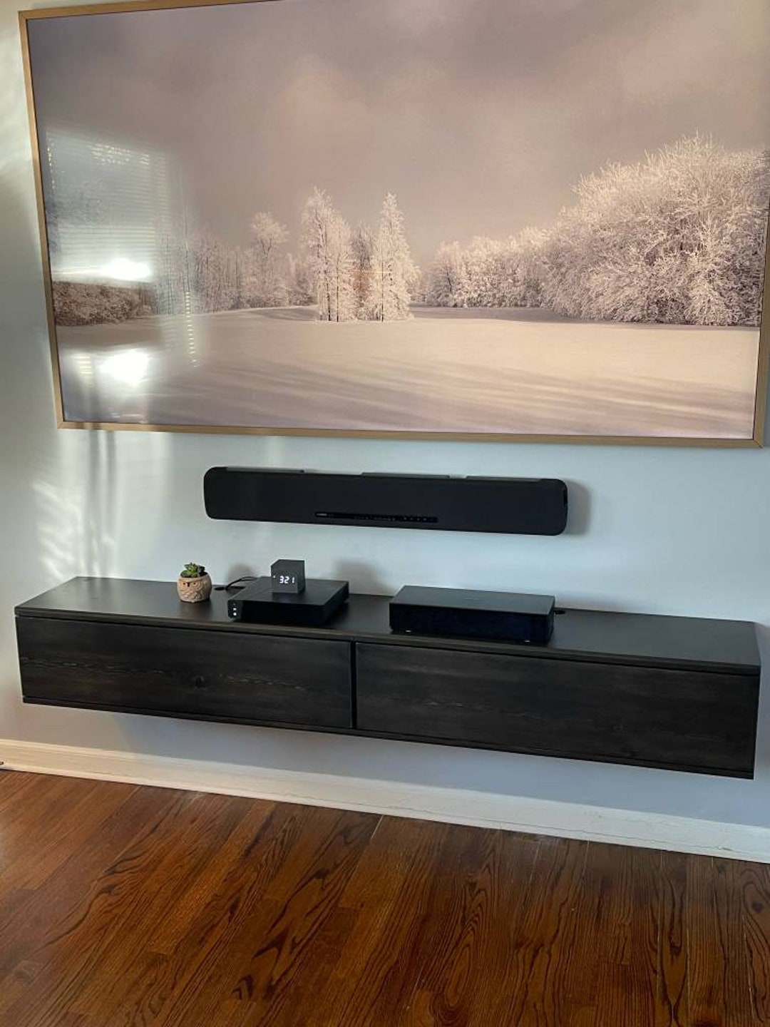 Floating TV Shelf Side-by-side 2 Door - Etsy