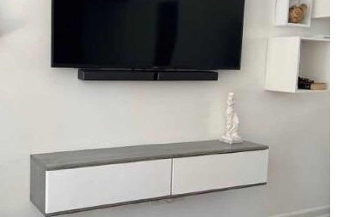 Floating TV Shelf Side-by-side 2 Door - Etsy