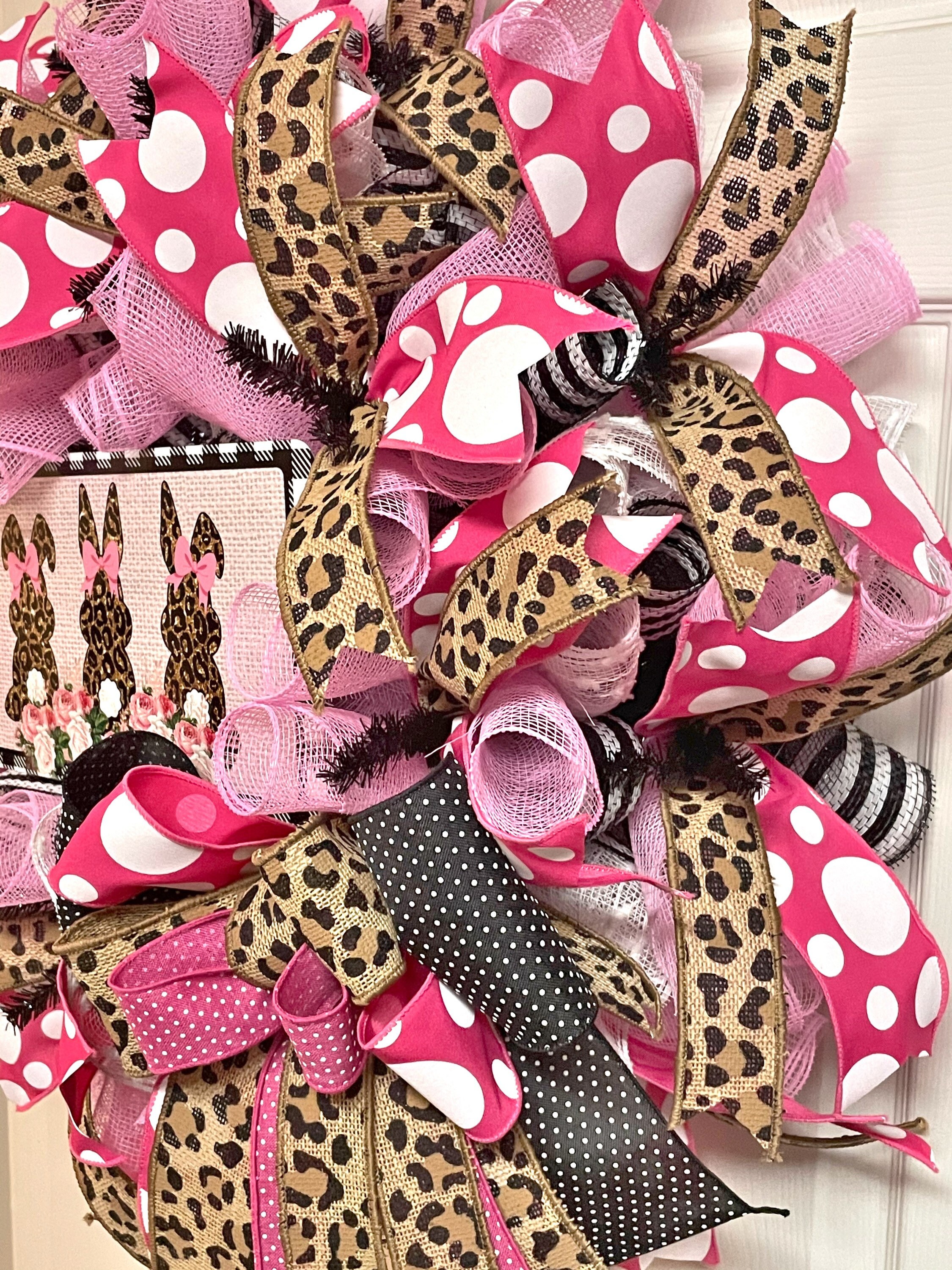 Leopard Print Wreath Spring Wreath Bunny Wreath Summer - Etsy