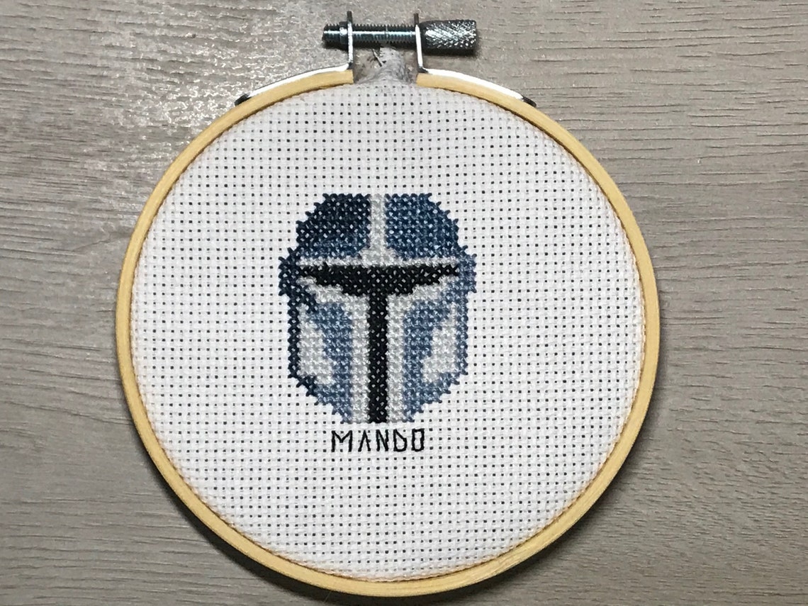 Mando Cross Stitch PDF Pattern Mandalorian Easy Beginner Needlepoint ...
