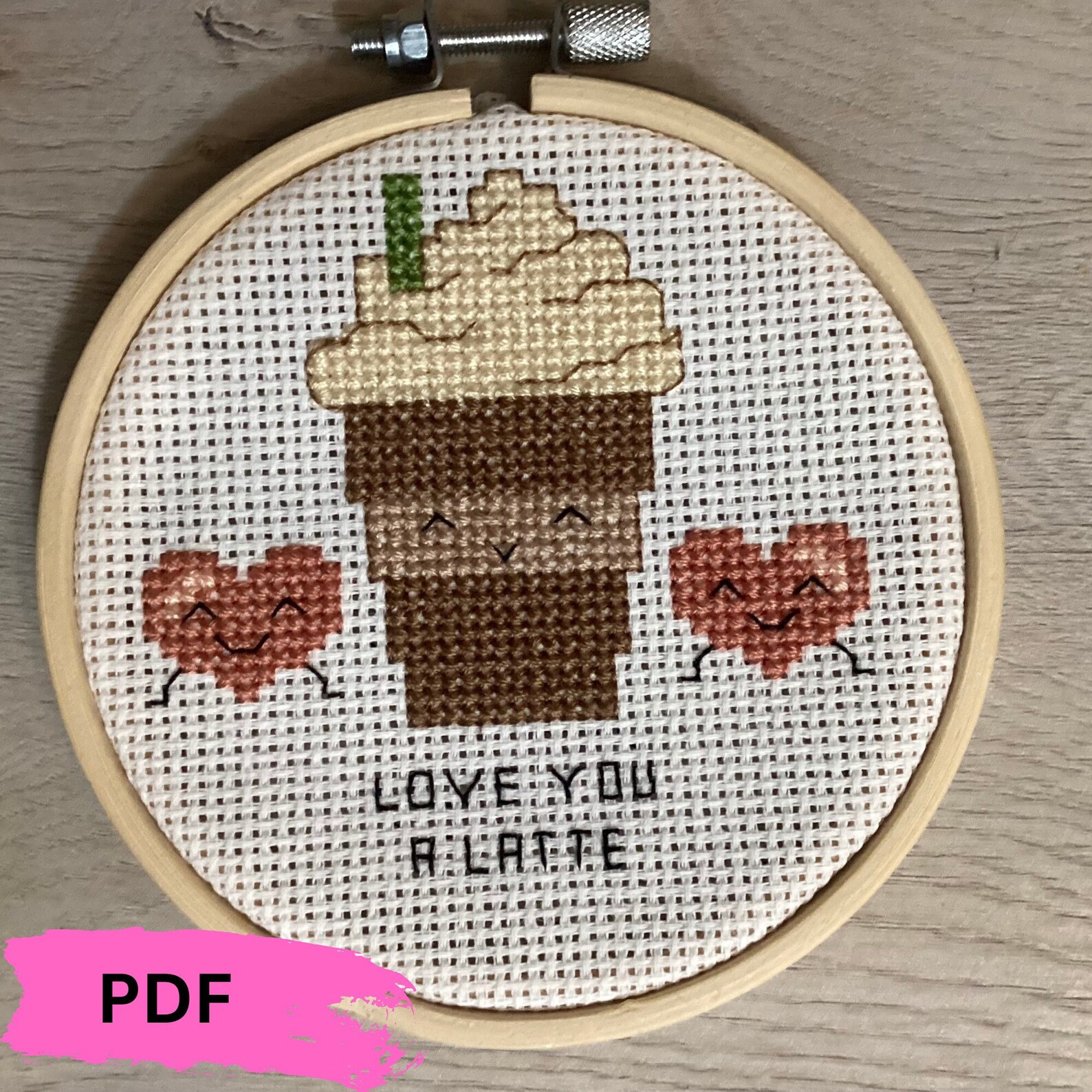 Love You Latte Cross Stitch Pattern Japan Cross Stitch Kawaii Cross ...