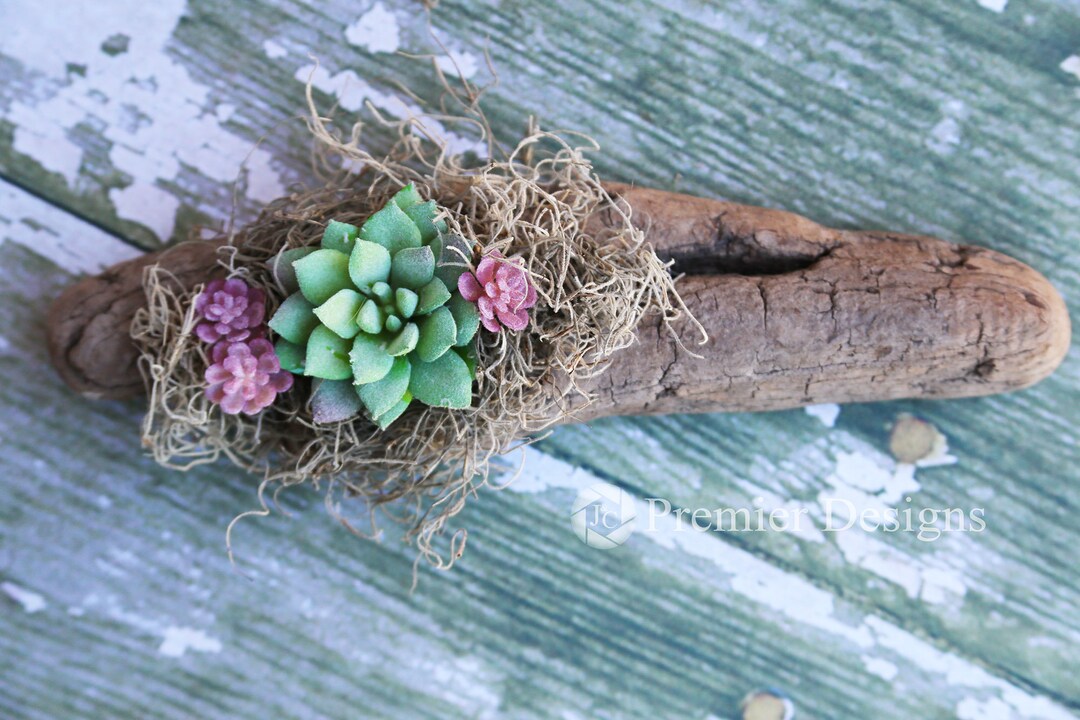 Driftwood & Faux/fake Succulent Centerpiece/accent, Faux Succulent ...