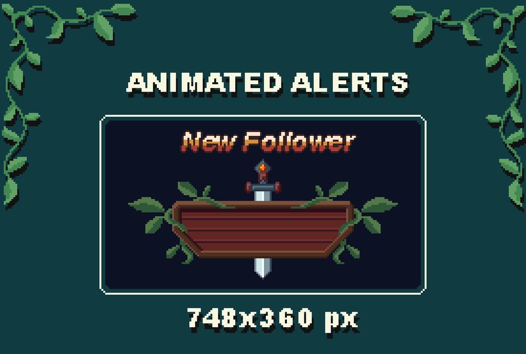 Medieval Sword 6x Pixel Art Animated Alerts Magic Sword Twitch Alert ...