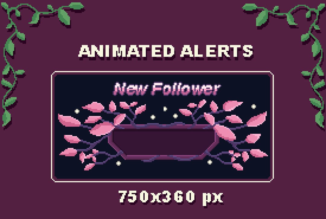 Sakura Dreams 6x Pixel Art Animated Alerts Cute Alerts Twitch Alert ...