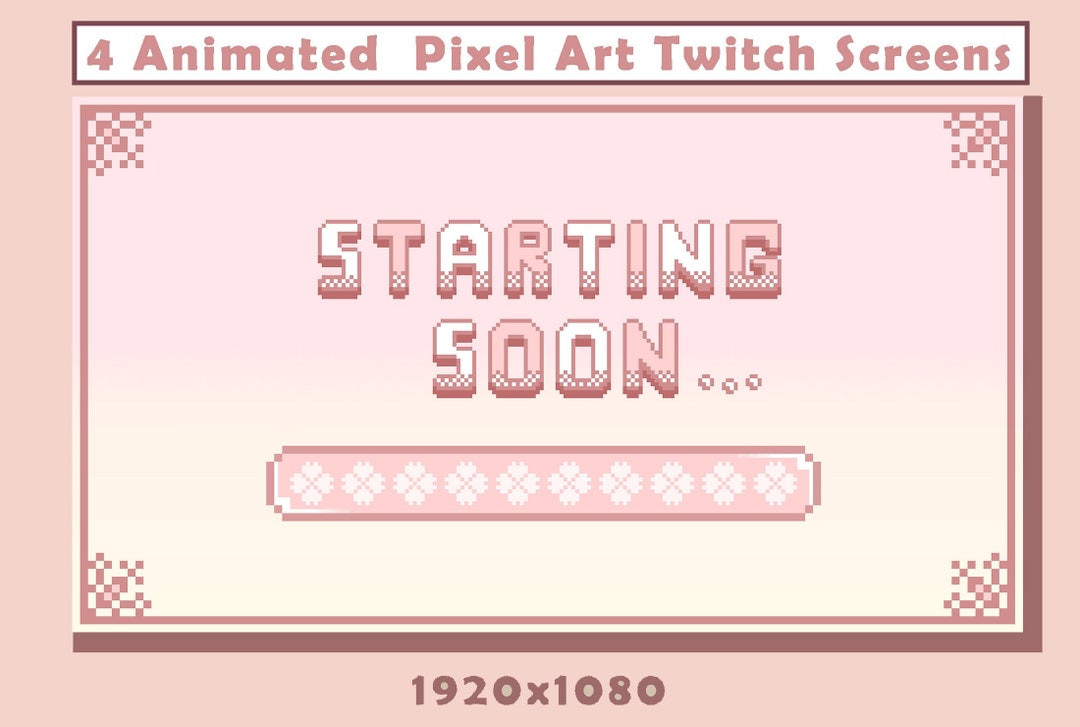 Pink Loading Bar 4x Animated Pixel Art 8-bit Twitch Screens Cute ...