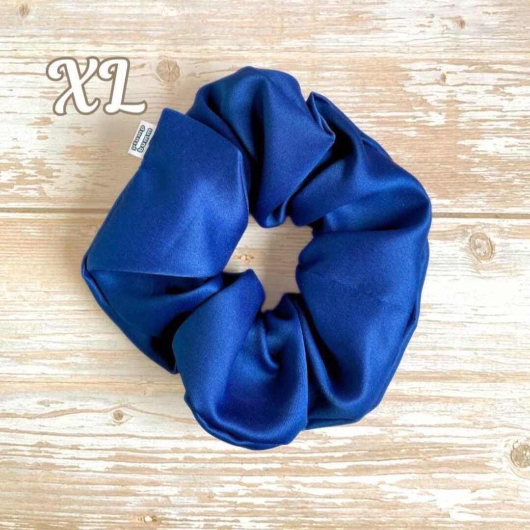 XL Blue Satin Scrunchie – Oversized Hair Scrunchie for Thick Hair ...