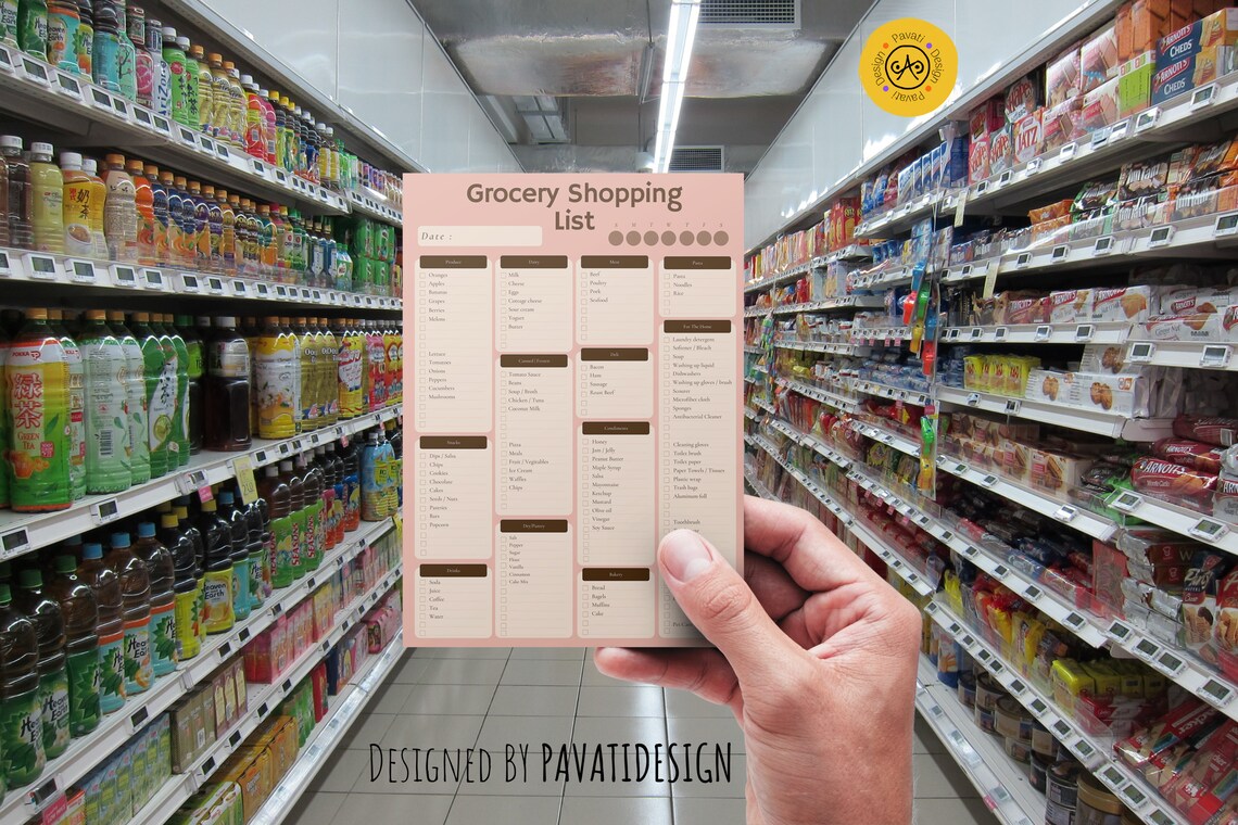 Grocery List Printable Printable Shopping List Grocery Checklist ...