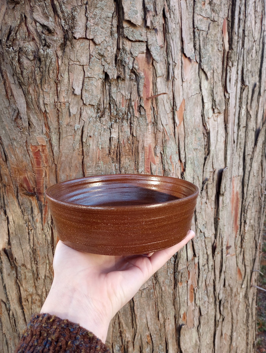 Shallow Red Clay Bowl - Etsy