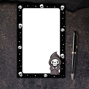 Grim Reaper Notepad| Halloween Memo Pad| Skull Tear Away Notepad ...