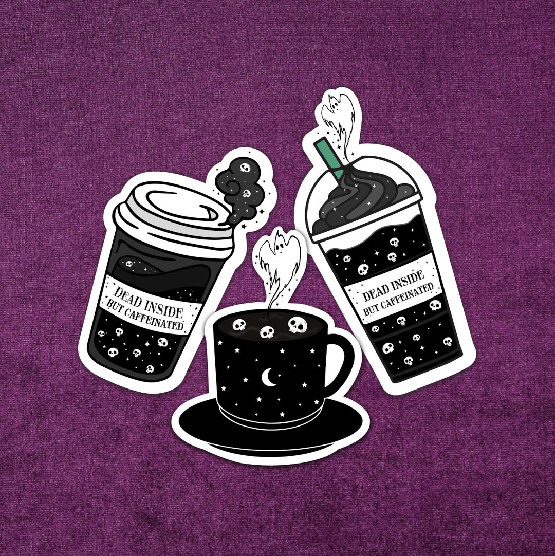 Spooky Coffee Sticker Set| Skull Coffee Stickers| Ghost Coffee Sticker ...
