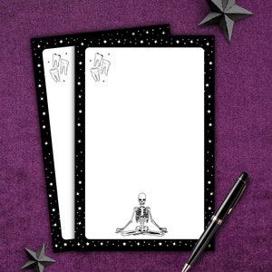 Skeleton Tear Away Notepad| Gothic Notepad| Starry Note Pad| Halloween ...