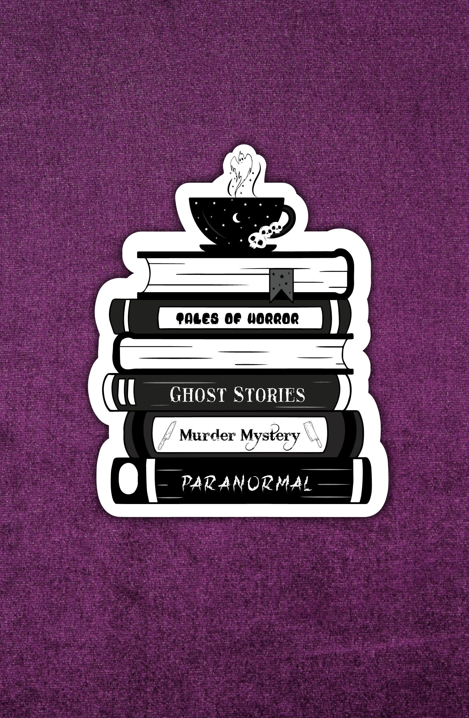 Gothic Books Sticker Spooky Book Sticker Witchy Book - Etsy