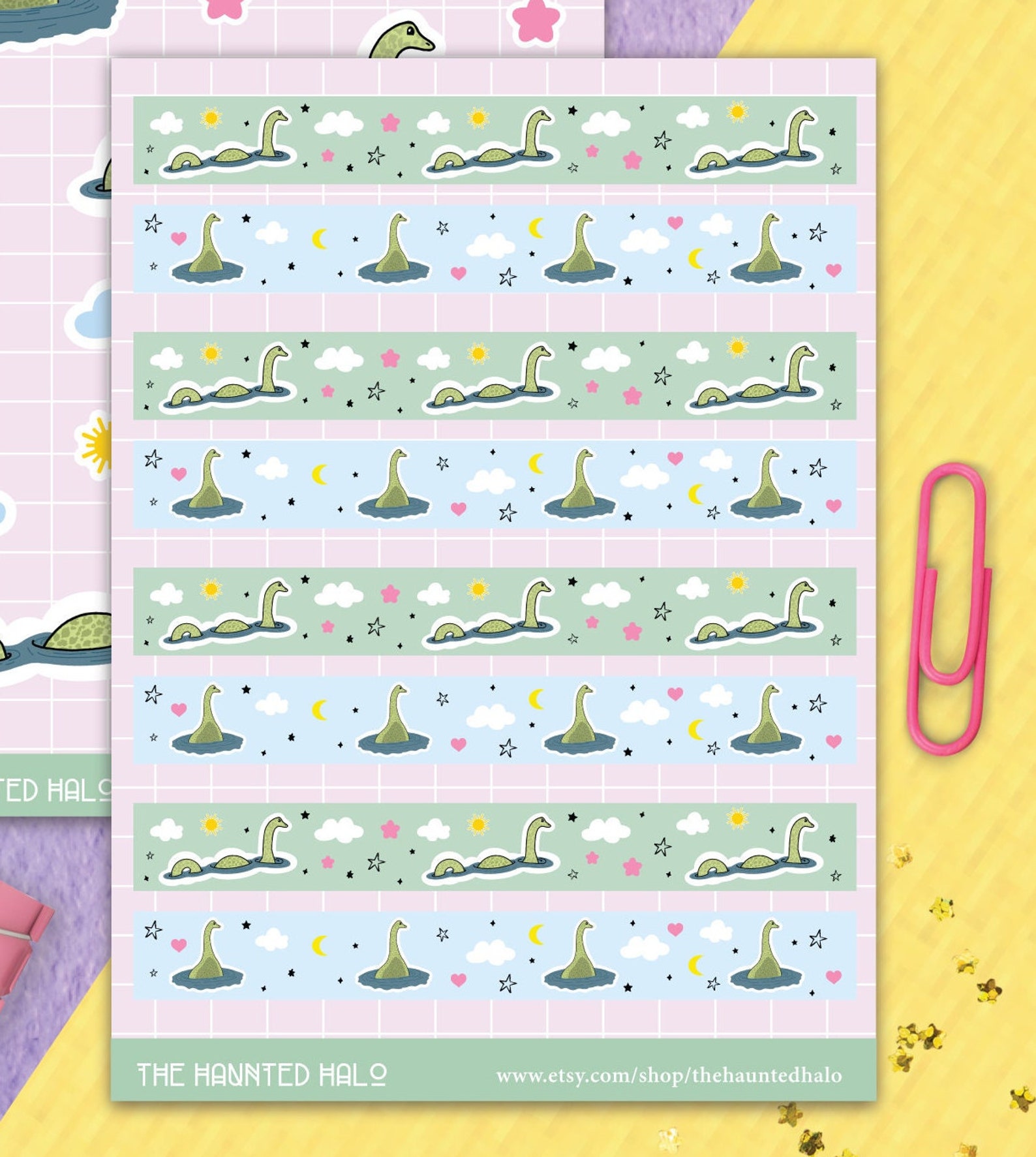 Nessie Sticker Sheet Loch Ness Monster Stickers Cute Cryptid - Etsy