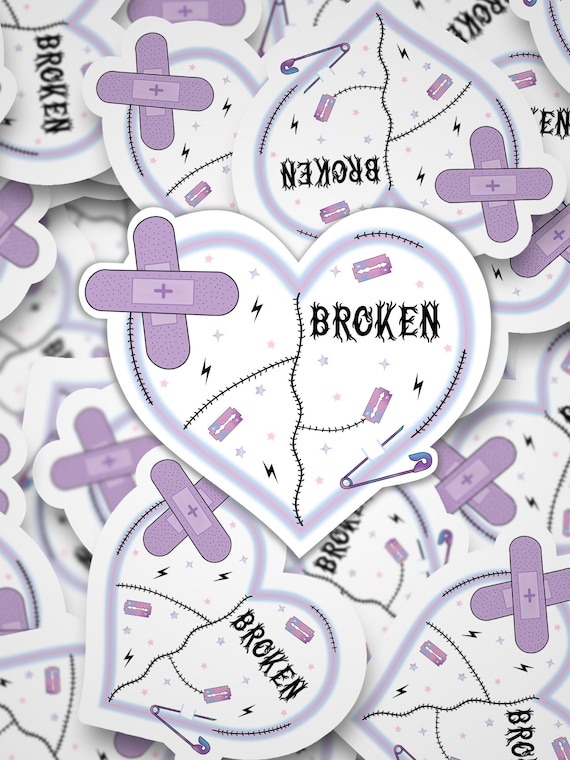 Healing Broken Heart Sticker Stitched up Heart Broken Heart - Etsy